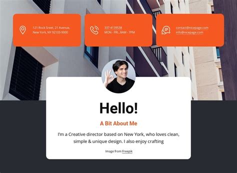 Welcome Block With Contacts Html5 Template By Nicepage