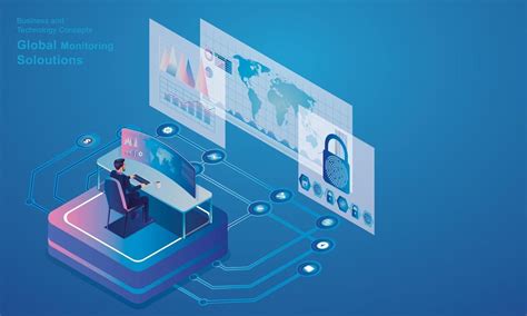 download data analysis and statistics concept isometric programmer