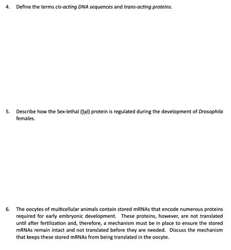 Solved 4 Define The Terms Cis Acting Dna Sequences And