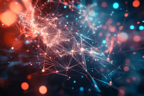 Futuristic Fractal Based Data Network Glowing Cyber Connections Soft Neon Reflections High