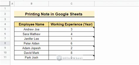 How To Print Notes In Google Sheets With Quick Steps