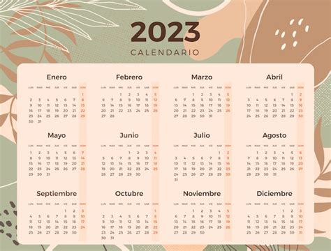 Plantilla De Calendario Para El Año 2023 Vector Premium Imprimir 32ds