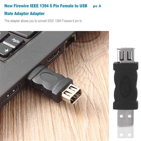 Firewire Ieee 1394 6 Pin Female To Usb Type A Male Adaptor Adapter Loxawork