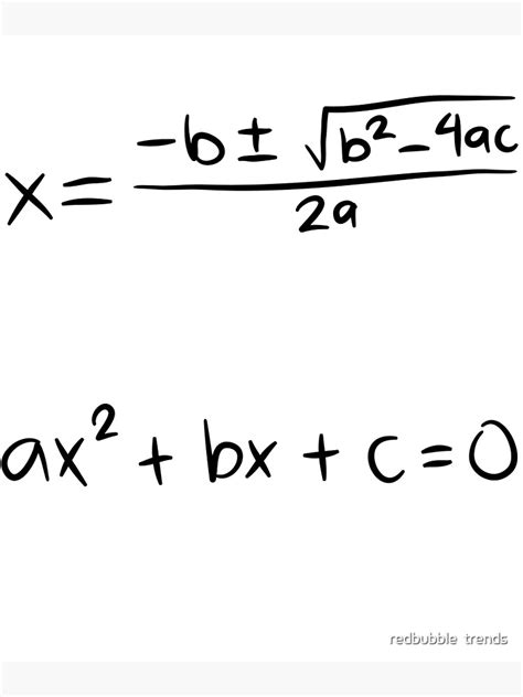 Quadratic Formula Poster For Sale By Samah123 Redbubble