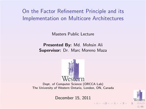 [ppt] on the factor refinement principle and its implementation on