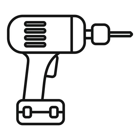 Cordless Drill Icon Outline Style 14638171 Vector Art At Vecteezy