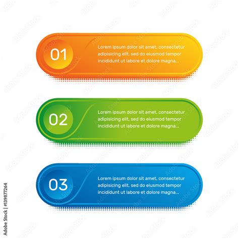 Layout Workflow Outline Colorful Menu For App Interface Number Options Web Design Of Buttons