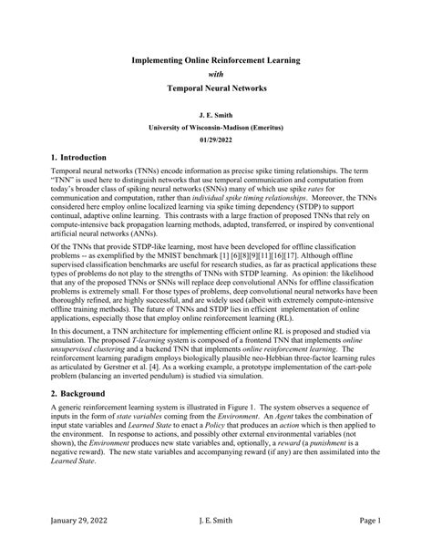 Pdf Implementing Online Reinforcement Learning With Temporal Neural