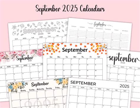 September 2025 Calendars Free Printable And Fillable