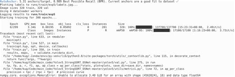 Reexceptionsmemoryerror · Issue 11515 · Ultralyticsyolov5
