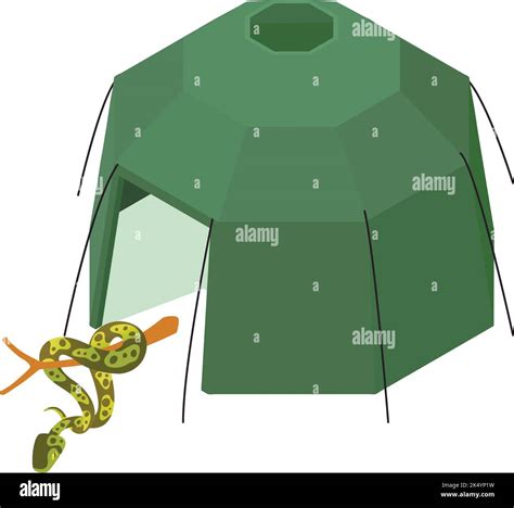 green python icon isometric vector tree python near green military