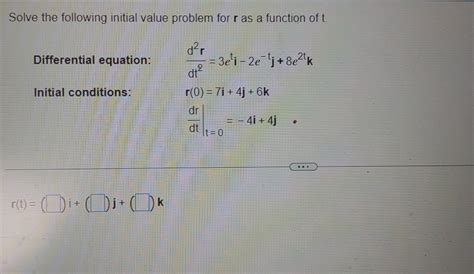 Solved Solve The Following Initial Value Problem For R ﻿as A