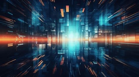 Premium AI Image Tech Abstract Model With Digital Glitch Background Wallpaper Ai Generated Image