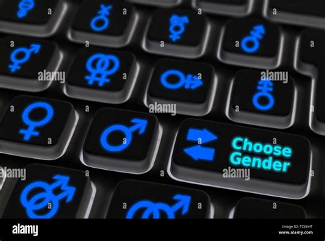 Computer Keyboard With Different Gender Symbols On The Buttons To Show Many Different Genders