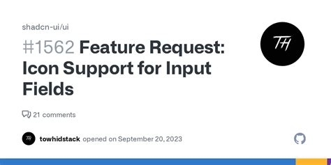 Feature Request Icon Support For Input Fields · Issue 1562 · Shadcn Uiui · Github