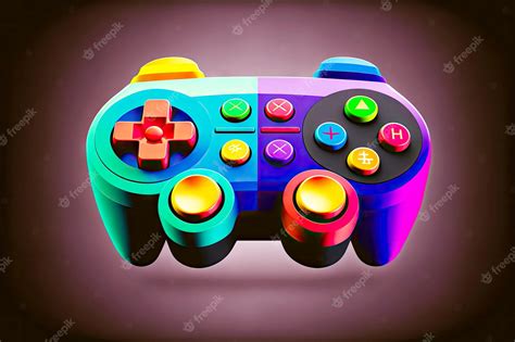 Premium Photo Gamepad For Games On Console With Colorful Buttons And Shapes
