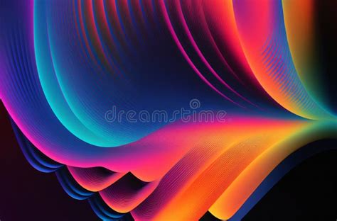 Vibrant Abstract Neon Waveforms A Symphony Of Color And Light Stock Illustration Illustration