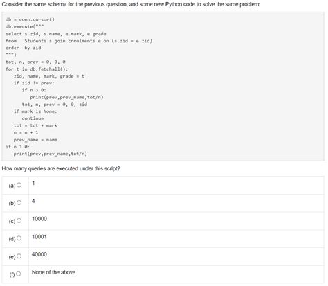 Solved Consider The Same Schema For The Previous Question Chegg Com