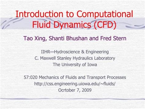Computational Fluid Dynamics Cfd Pptx 3 D Graphics Computer Software And Applications