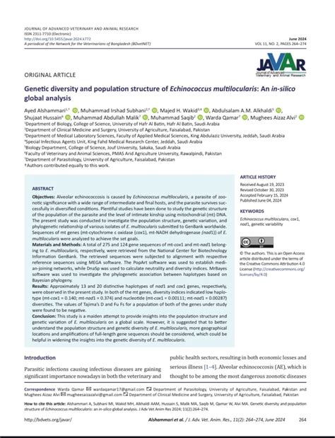 Muhammad Irshad Subhani On Linkedin Research Article Genetic Diversity And Population