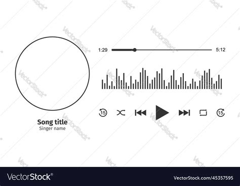 Audio Player Interface Horizontal Design Vector Image