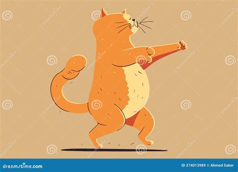 Cat Dancing Vector Illustration Stock Vector Illustration Of Clothing Clipart