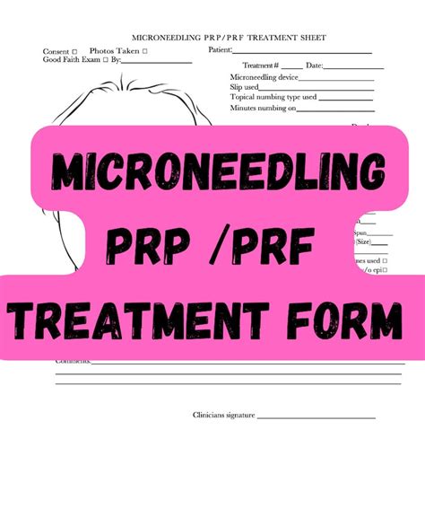 Microneedling Prp Prf Exosome Treatment Form Pdf Etsy