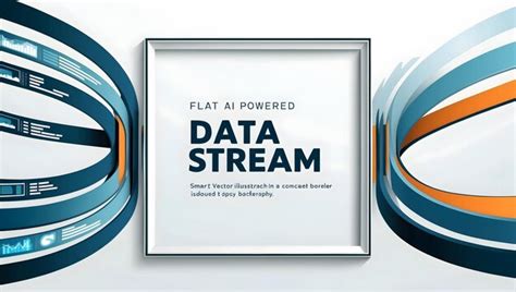 flat ai powered data stream frame concept as a clean border frame