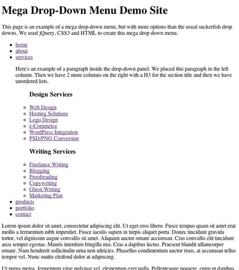 How To Make A Mega Drop Down Menu The Web Squeeze