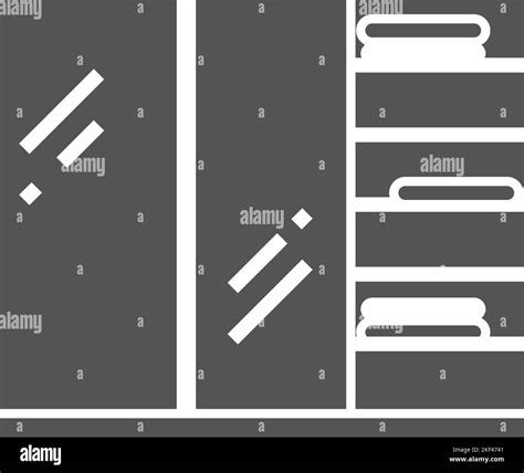 Wardrobe Black Icon Closet Symbol Clothing Storage Stock Vector Image