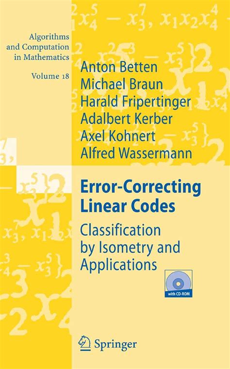 Error Correcting Linear Codes Classification By Isometry And Applications Algorithms And