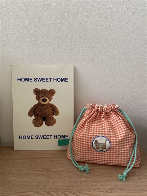 니드콤마 오렌지 캣 파우치 핸드메이드 파우치 스트링파우치 니드콤마 핸드메이드파우치끈파우치파우치선물 위시버킷