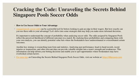 PPT Cracking The Code Unraveling The Secrets Behind Singapore Pools Soccer Odds PowerPoint