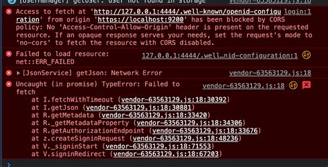 unable to connect with external odic sever a cors error infinite