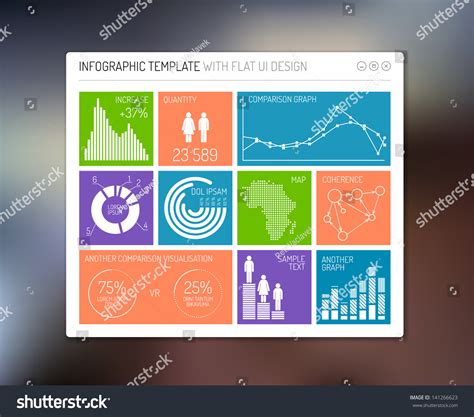 Vector Flat User Interface Ui Infographic Template Design 141266623 Shutterstock