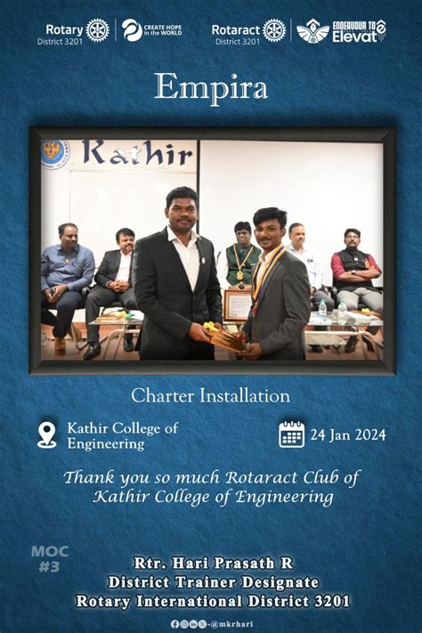 Mkr Hari On Linkedin Happy Rotaract Salutations It Was An Honor For