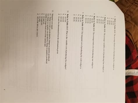 6 refer to table 13 5 the average fixed cost of
