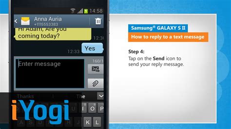How To Reply To A Text Message On Samsung® Galaxy S Ii Youtube