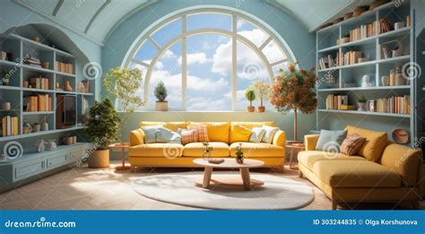 Colorful And Inviting Kindergarten Classroom Play Area Stock Image