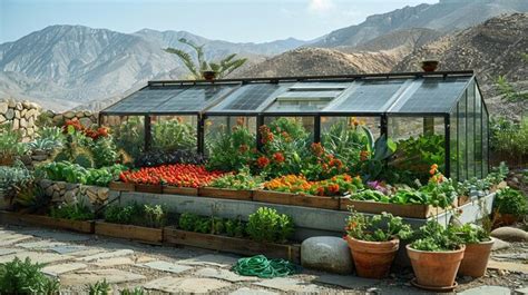 Premium Photo Solarpowered Aquaponic Greenhouse A Background