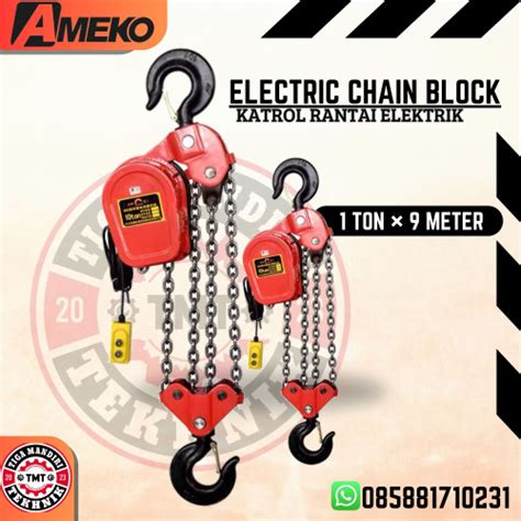 Jual Electric Chain Block 1 Ton 9 Meter Electric Chain Block Takel AMEKO Jakarta Barat