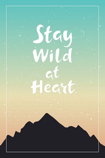 영감을 인용 있어 심장에 야생 화려한 하늘 배경에 어두운 산으로 그려진된 글자를 손 0명에 대한 스톡 벡터 아트 및 기타 이미지 0명 격언 관광 Istock