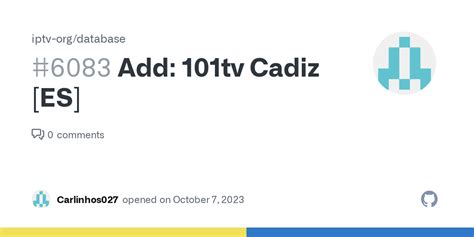 Add 101tv Cadiz Es · Issue 6083 · Iptv Orgdatabase · Github