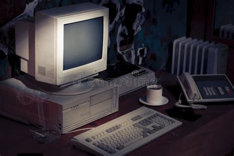 old computer keyboard cpu and monitor stock image image of classic