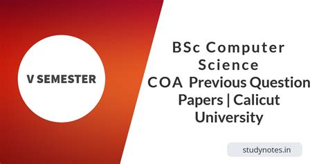 Bsc Computer Science Computer Organization And Architecture Previous