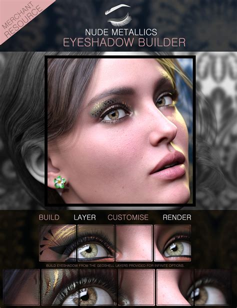 Nude Metallics Eyeshadow Builder Genesis Females Merchant Resource Free Daz D Models