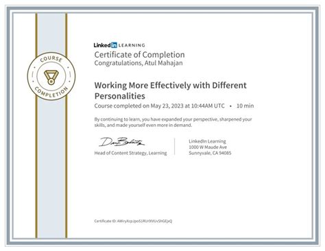 Atul Mahajan Phd On Linkedin Certificate Of Completion