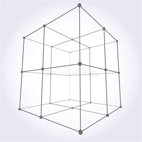 Wireframe Mesh Cube Stock Vector Illustration Of Lined 61135451