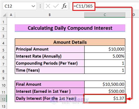 How To Calculate Daily Simple Interest In Excel 3 Easy Ways