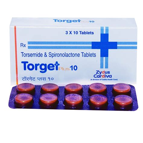 Torget Plus 10mg Tab Cadila Spironolactone And Torasemide